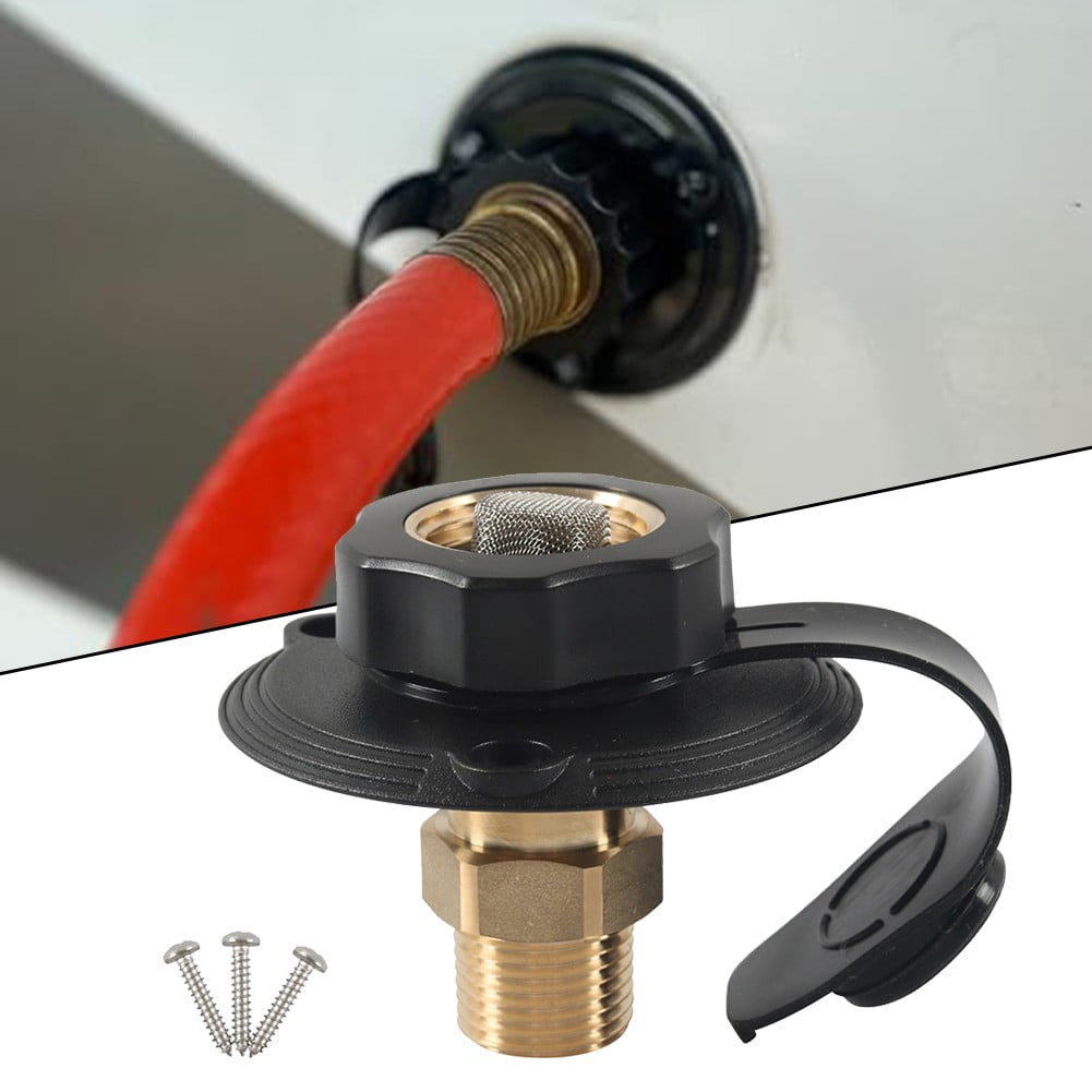 RV City Water Inlet With Check Valve Flange Hose Connector Connection ...