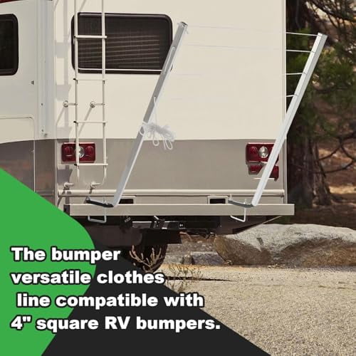 Rv Clothes Drying Rack Bumper -Mounted Clothesline Compatible With 4 ...