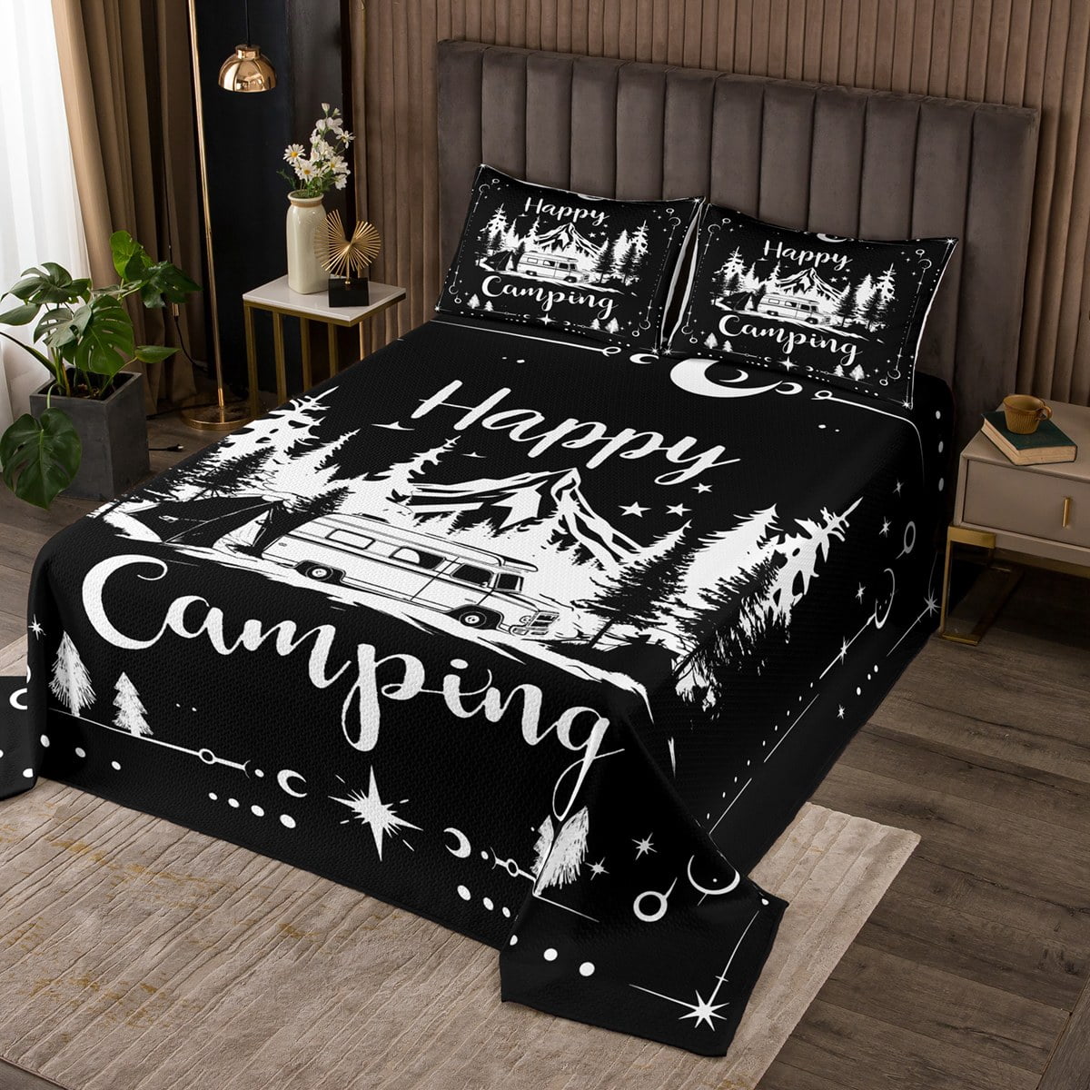Rv King Coverlet Set For Camper Decor Quilt Set Happy Camping rv-king-coverlet-set-for-camper-decor-quilt-set-happy-camping