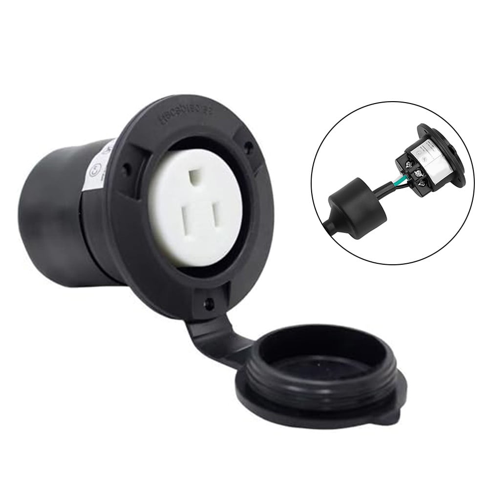 RV Outlet 15 A Port Plug Female with 120-125 Volt 2 Pole 3 Wire ...