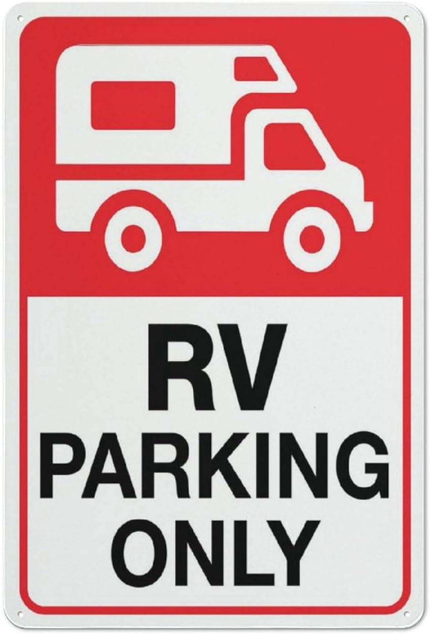 Rv Parking Only Sign 12 X 8 Inch Metal Sign, Rustproof Aluminum ...