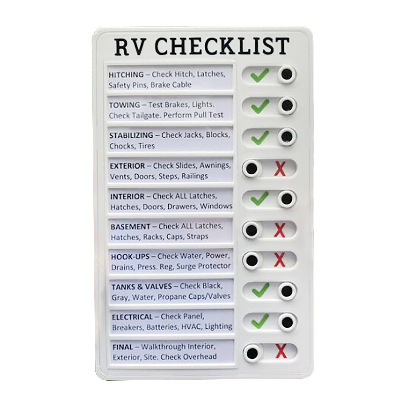 Rv Pre-Departure & Arrival Checklist 3D Printed Biodegradable Pla ...