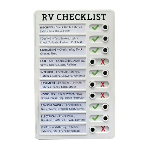 Rv Pre-Departure & Arrival Checklist 3D Printed Biodegradable Pla Material Easy-Move Sliders ...