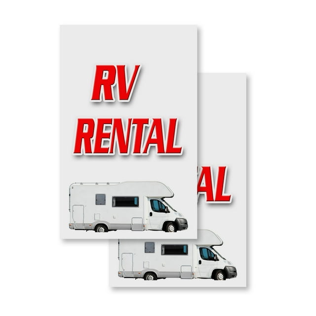 Rv Rental (2-PACK) 24" x 36" Vinyl Decals | Sign Insert Peel & Stick ...