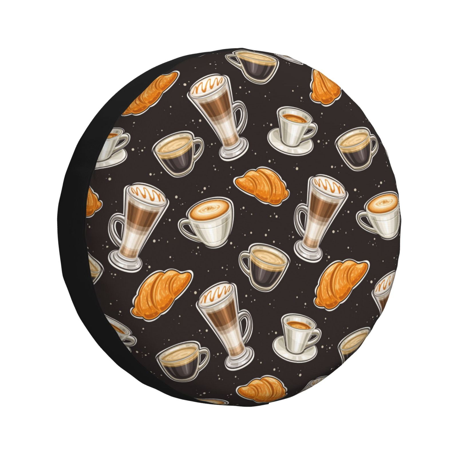Rv Spare Tire Cover 14 inch - Bread & Coffee Print Black Tire Covers ...