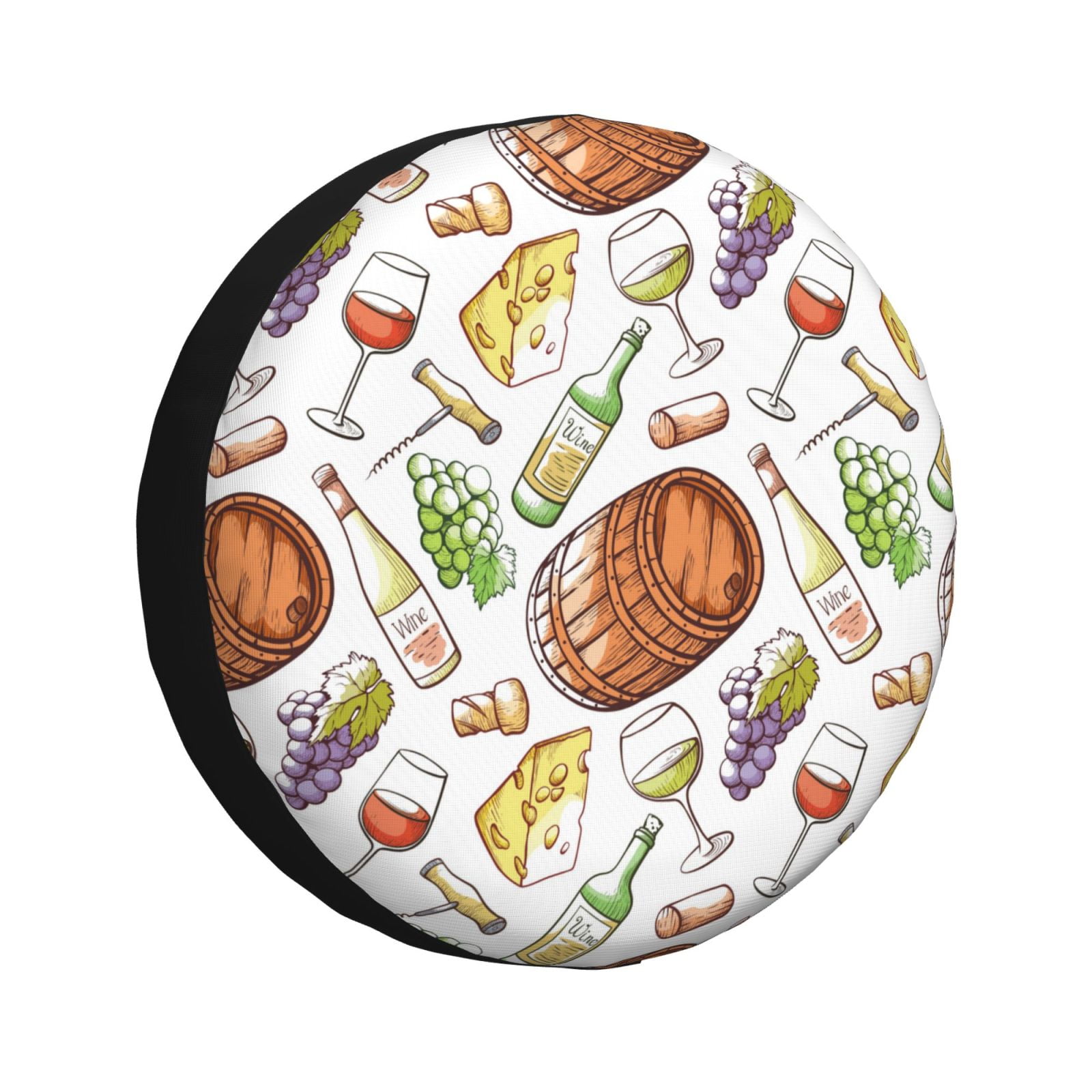 Rv Spare Tire Cover 14 inch - Red Wine Cheese Grapes Tire Covers for ...