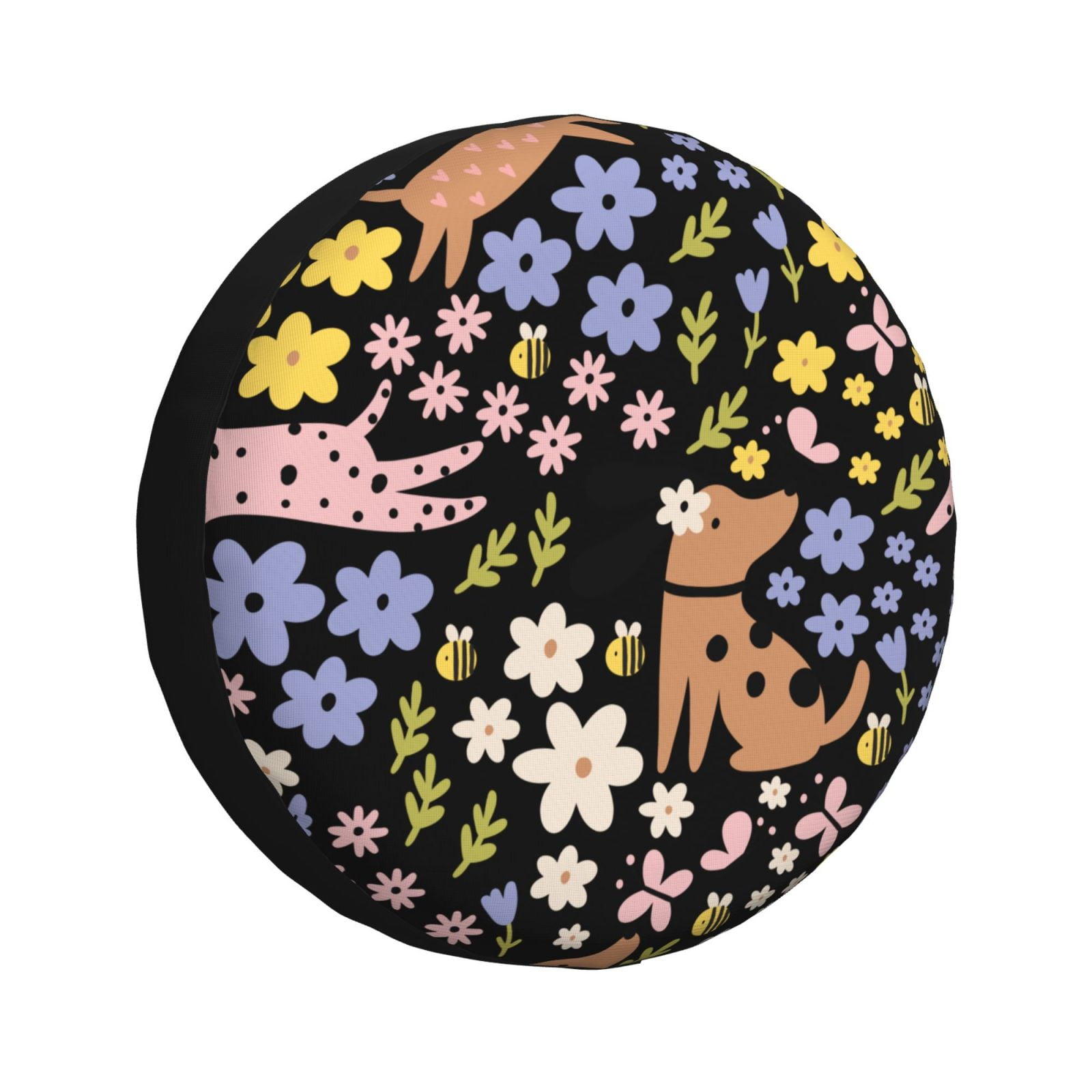 Rv Spare Tire Cover 14 inch - cartoon dogs and flowers Tire Covers for ...