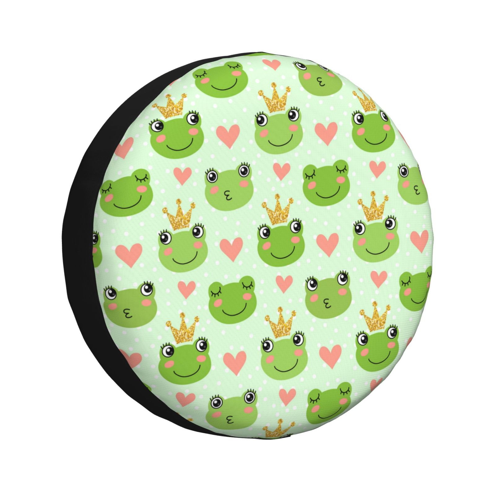 Rv Spare Tire Cover 14 inch - cute frogs crowns dots heart green Tire ...