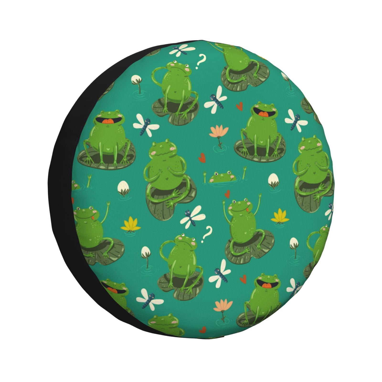 Rv Spare Tire Cover 14 inch - cute frogs dragonfly Lily green Tire ...