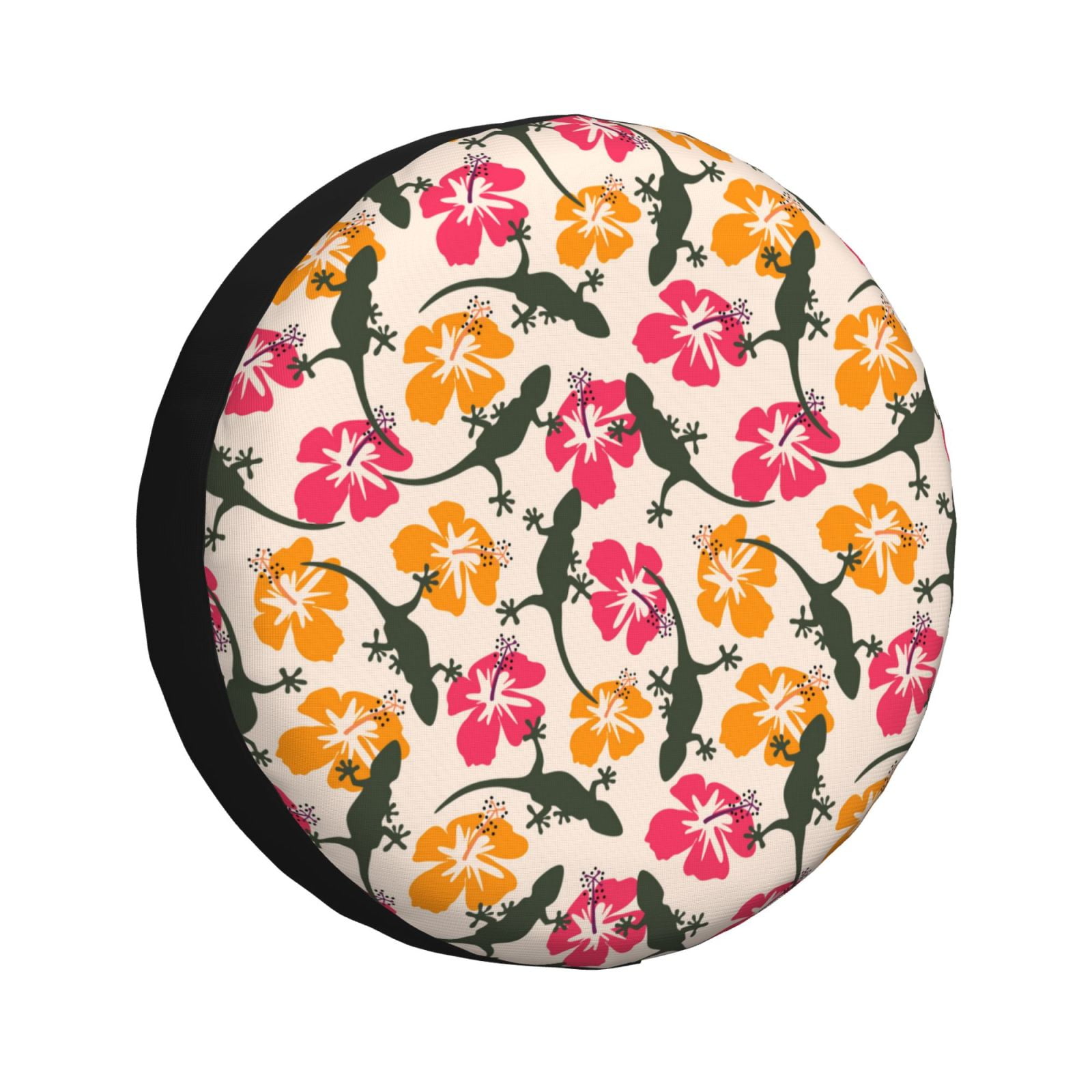 Rv Spare Tire Cover 15 inch - Black Gecko Lizard Flowers Tire Covers ...