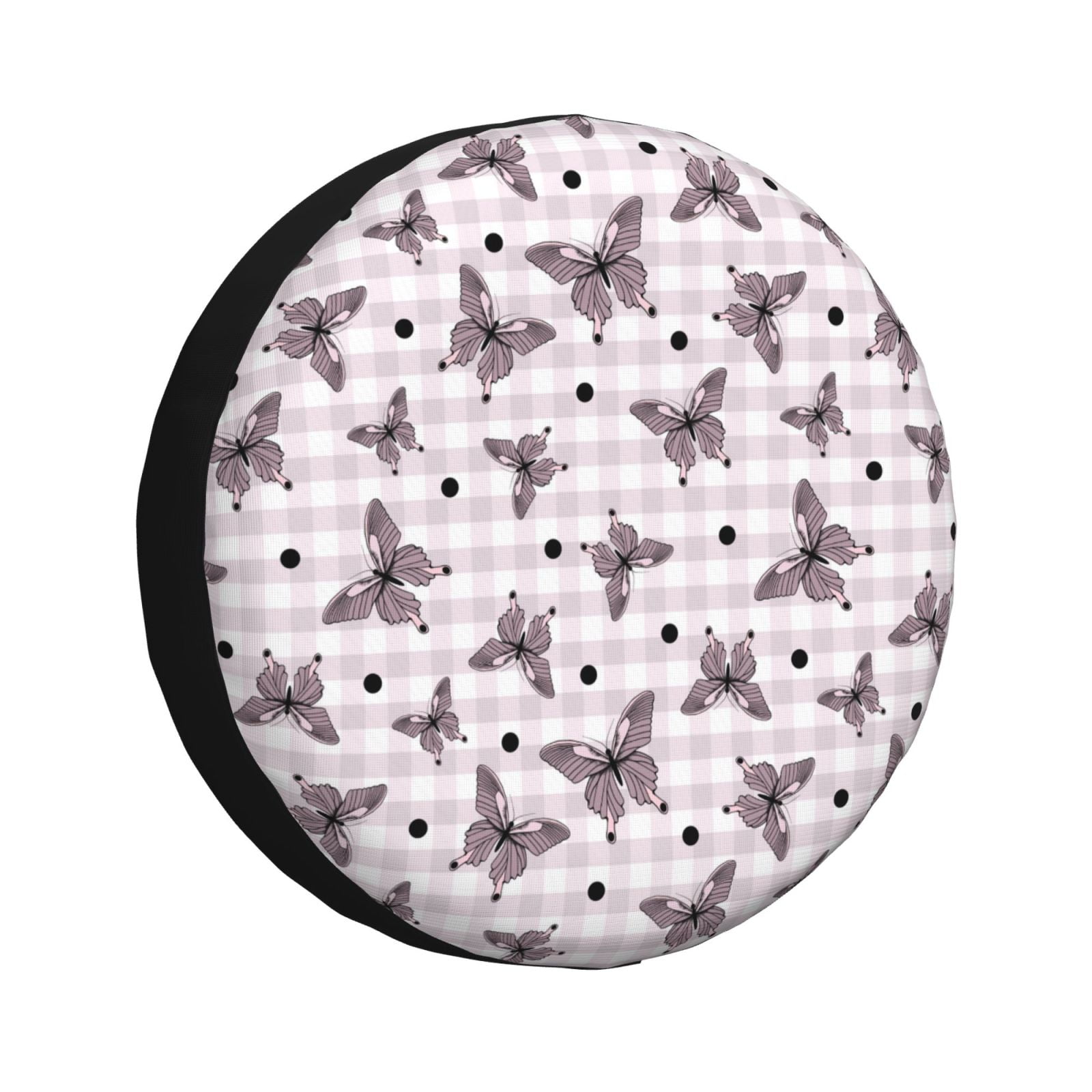 Rv Spare Tire Cover 15 inch - Butterflies checkered Tire Covers for ...