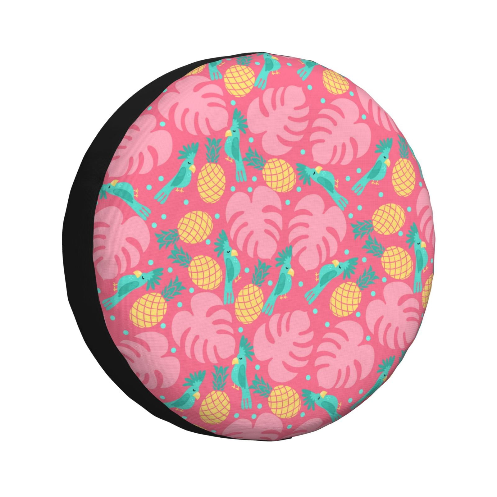 Rv Spare Tire Cover 15 inch - Cartoon Cockatoo Parrot Leaves Pink Tire ...