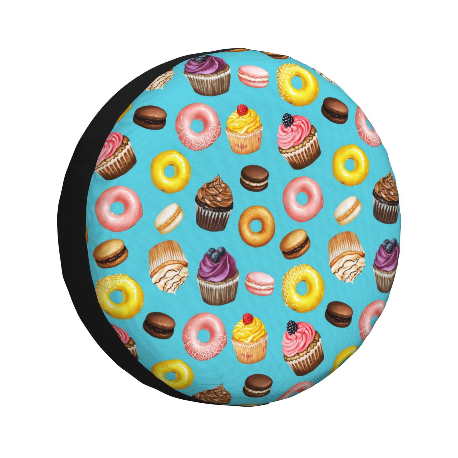 Rv Spare Tire Cover 15 inch - Cupcake Donut Macaroon Prints Tire Covers for Trailers, Adjustable ...