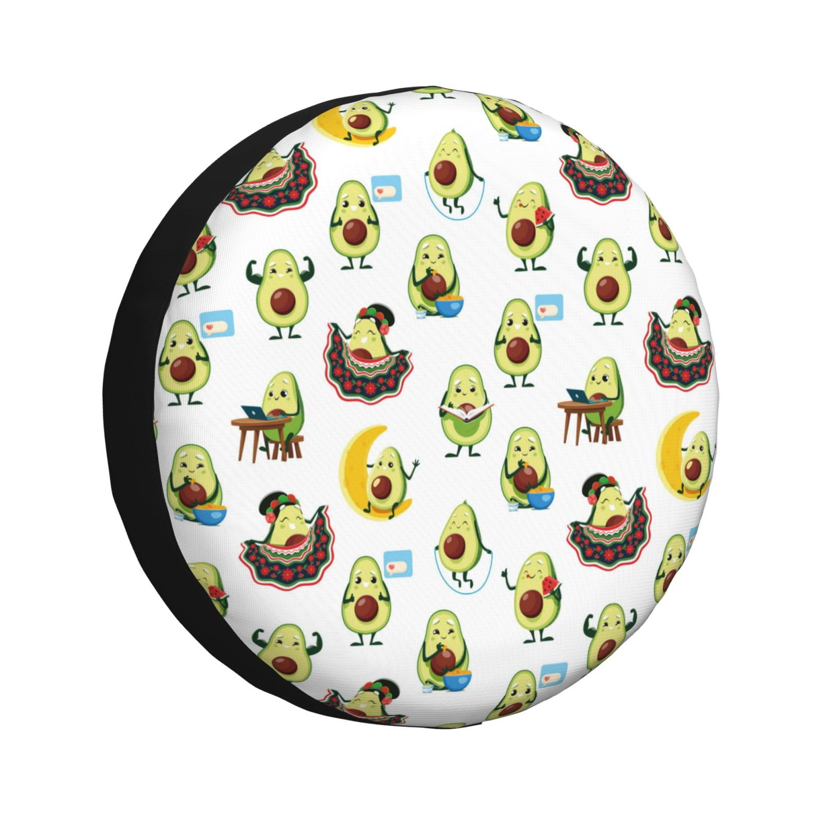 Rv Spare Tire Cover 15 inch - Cute Avocado Moon Tire Covers for Trailers, Adjustable Camper ...