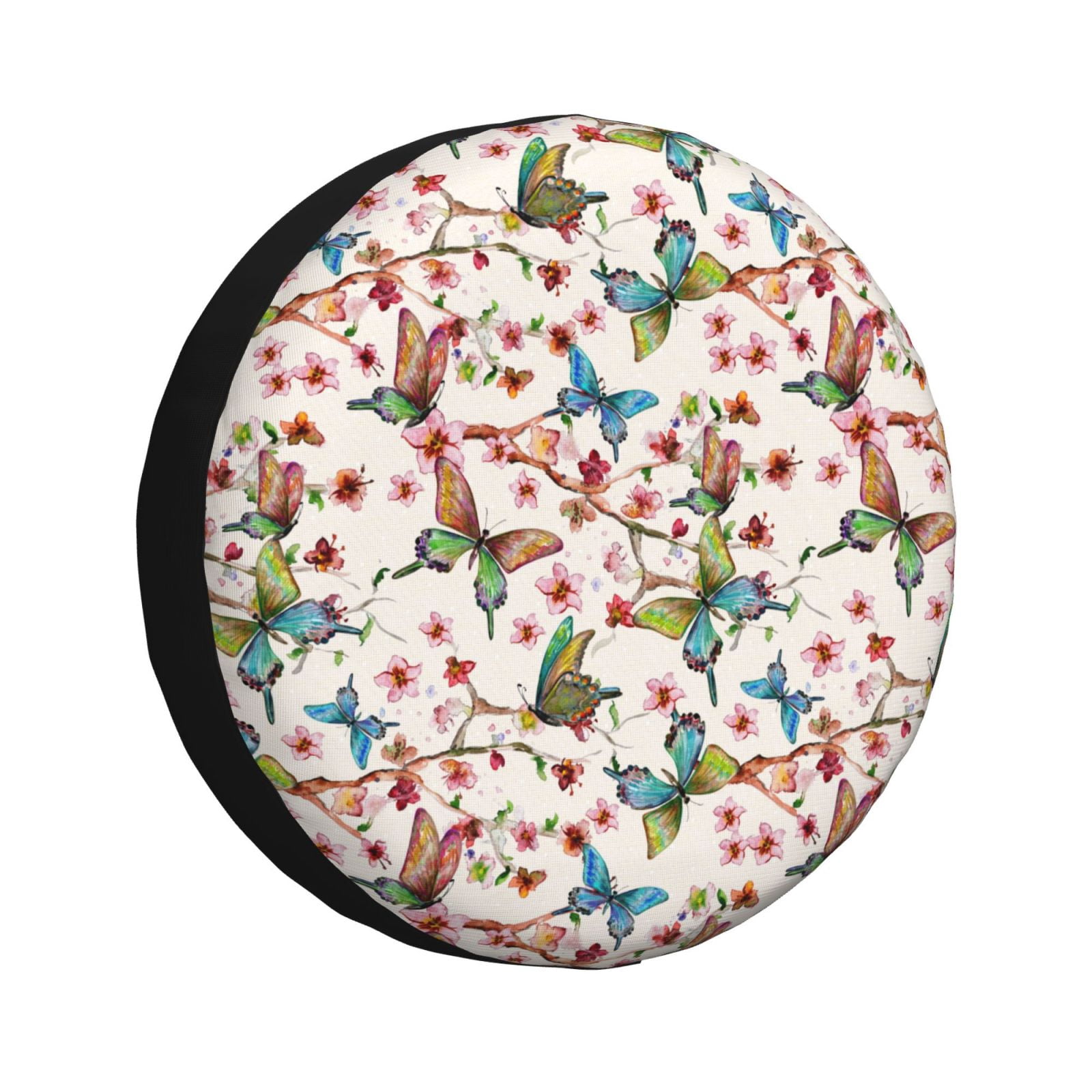 Rv Spare Tire Cover 16 inch - Floral With Butterflies Tire Covers for ...