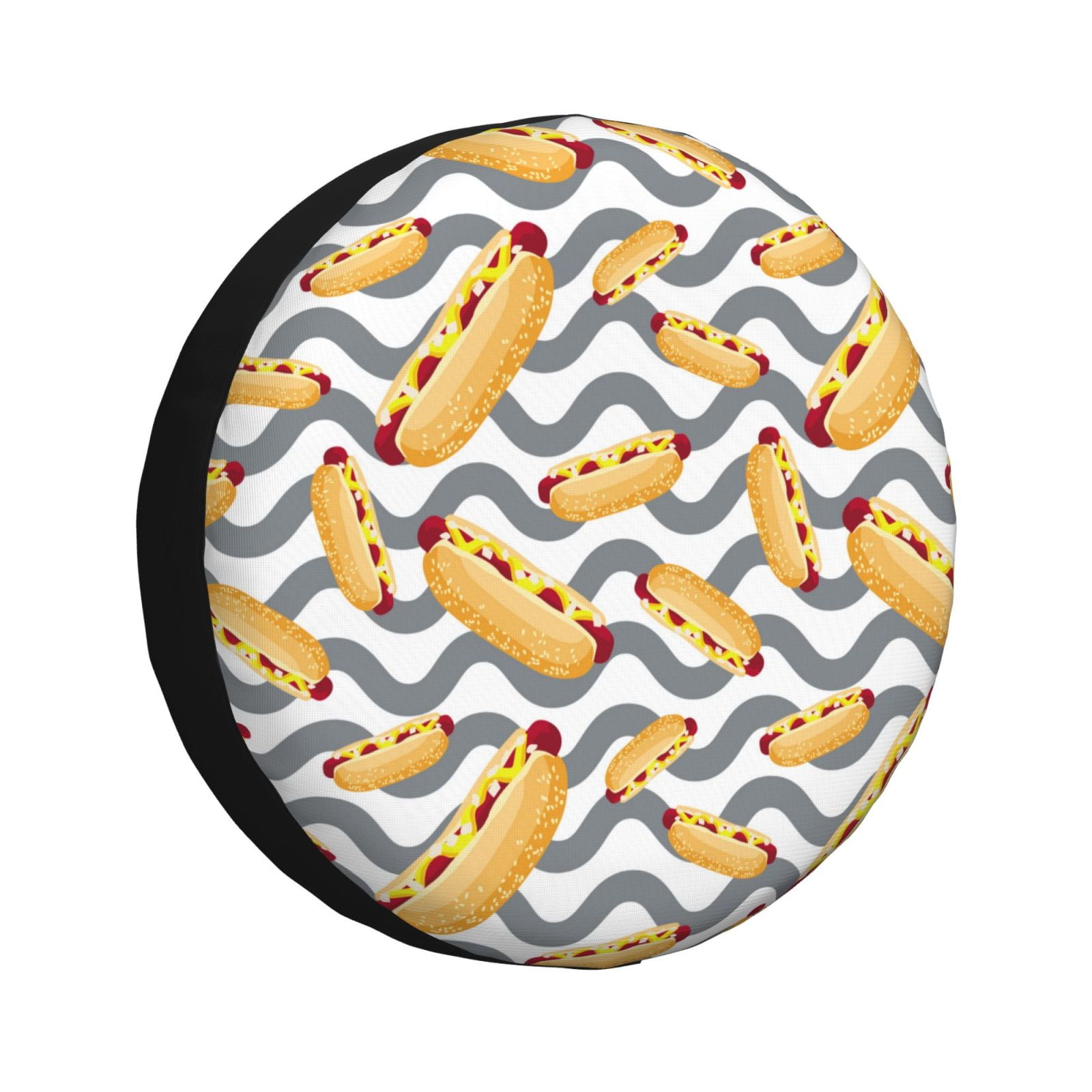 Rv Spare Tire Cover 16 inch - Hot Dog Print Wave Gray Tire Covers for ...