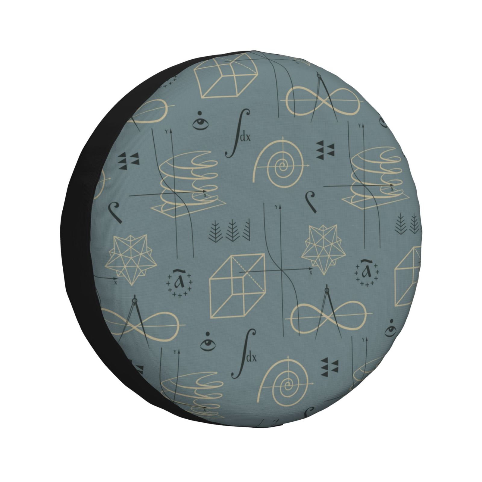 Rv Spare Tire Cover 16 inch - Math Print Quadrant Tire Covers for Trailers, Adjustable Camper ...