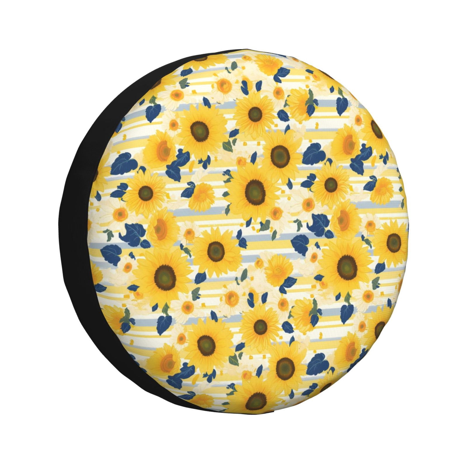 Rv Spare Tire Cover 16 inch - Navy Blue Leaf Sunflower Tire Covers for ...