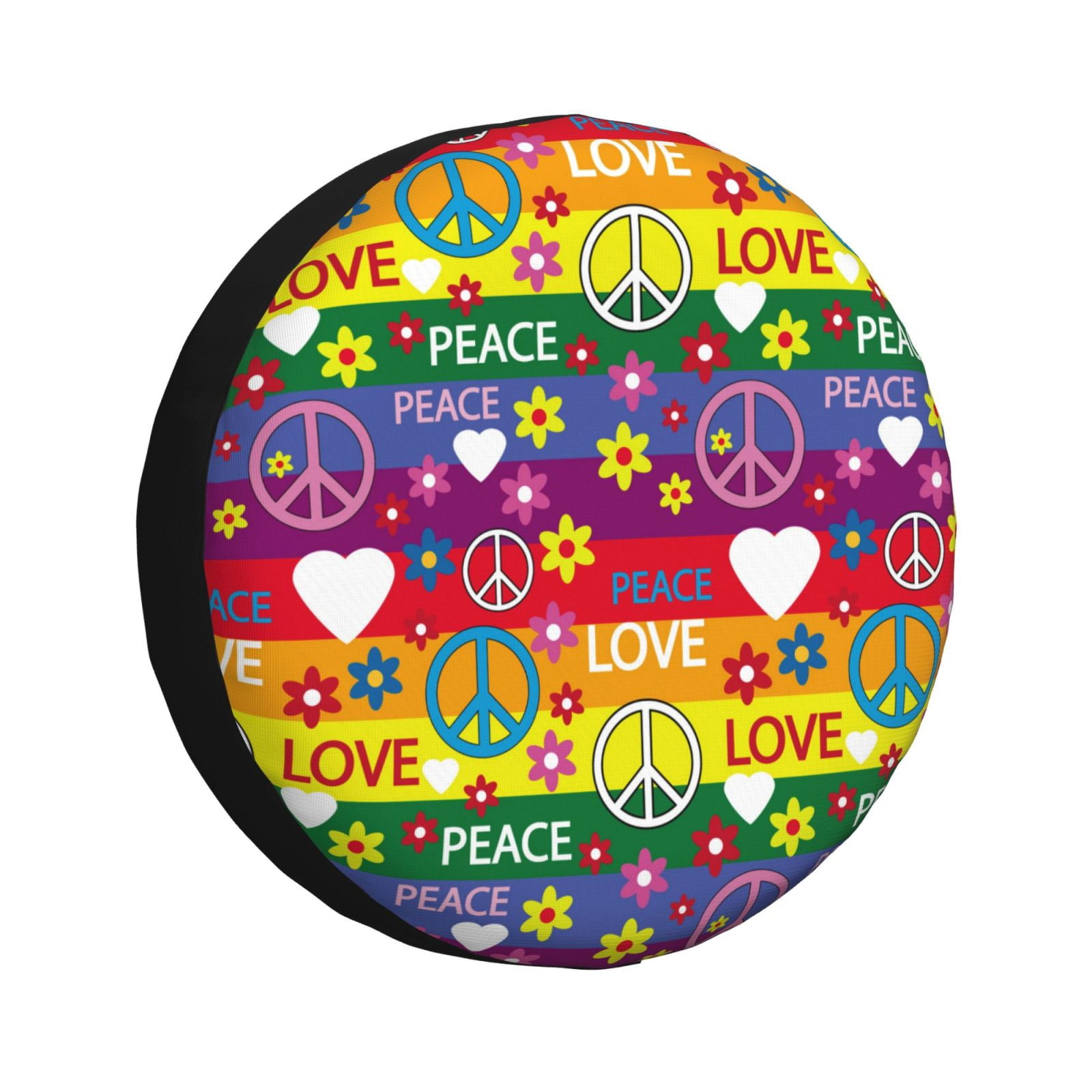 Rv Spare Tire Cover 16 inch - Rainbow peace sign cute Tire Covers for ...