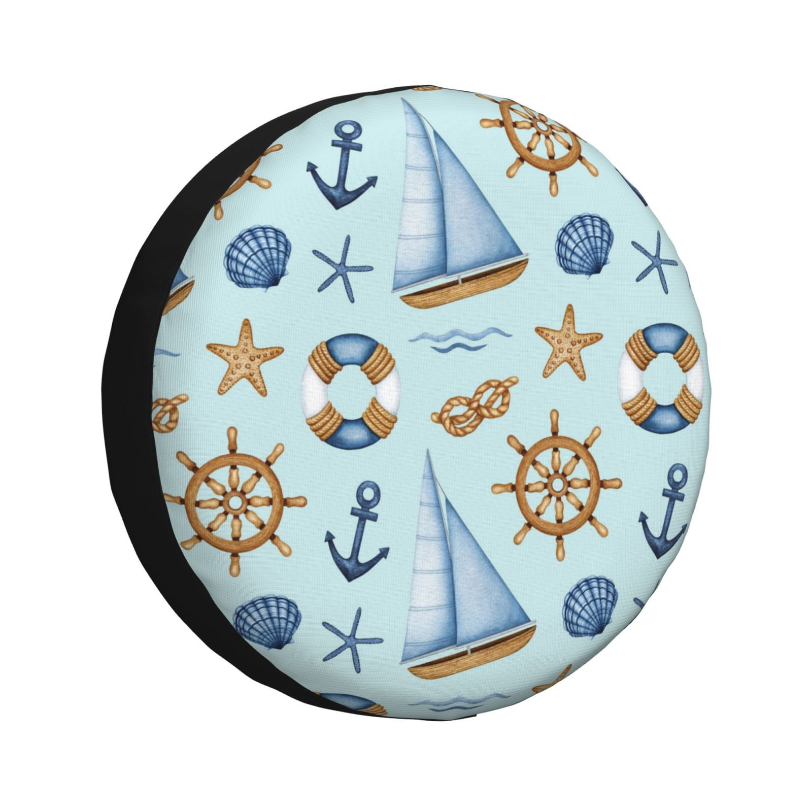 Rv Spare Tire Cover 16 inch - Sailboat steering wheel anchor vintage ...
