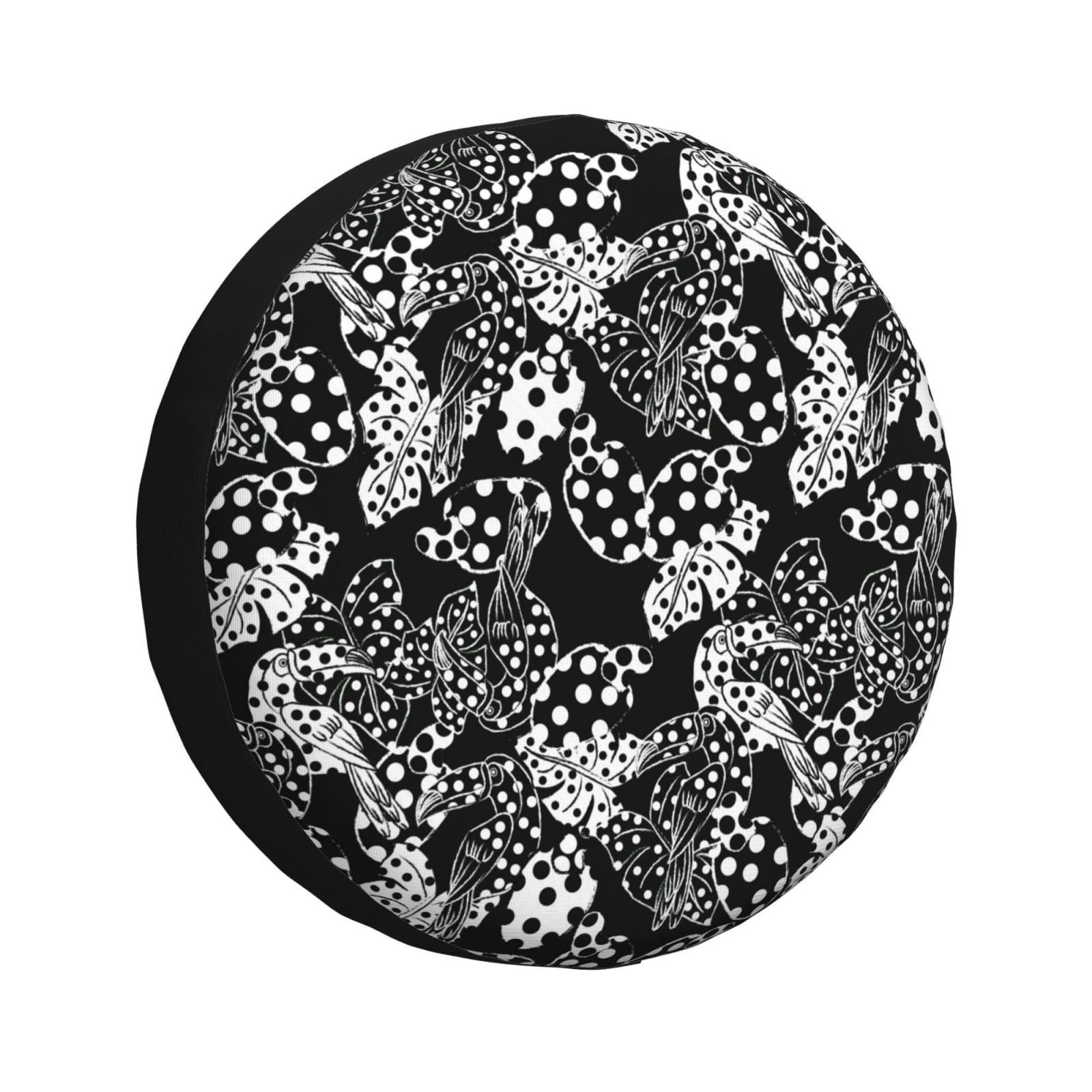 Rv Spare Tire Cover 16 inch - Toucans Black white polka dots Tire ...