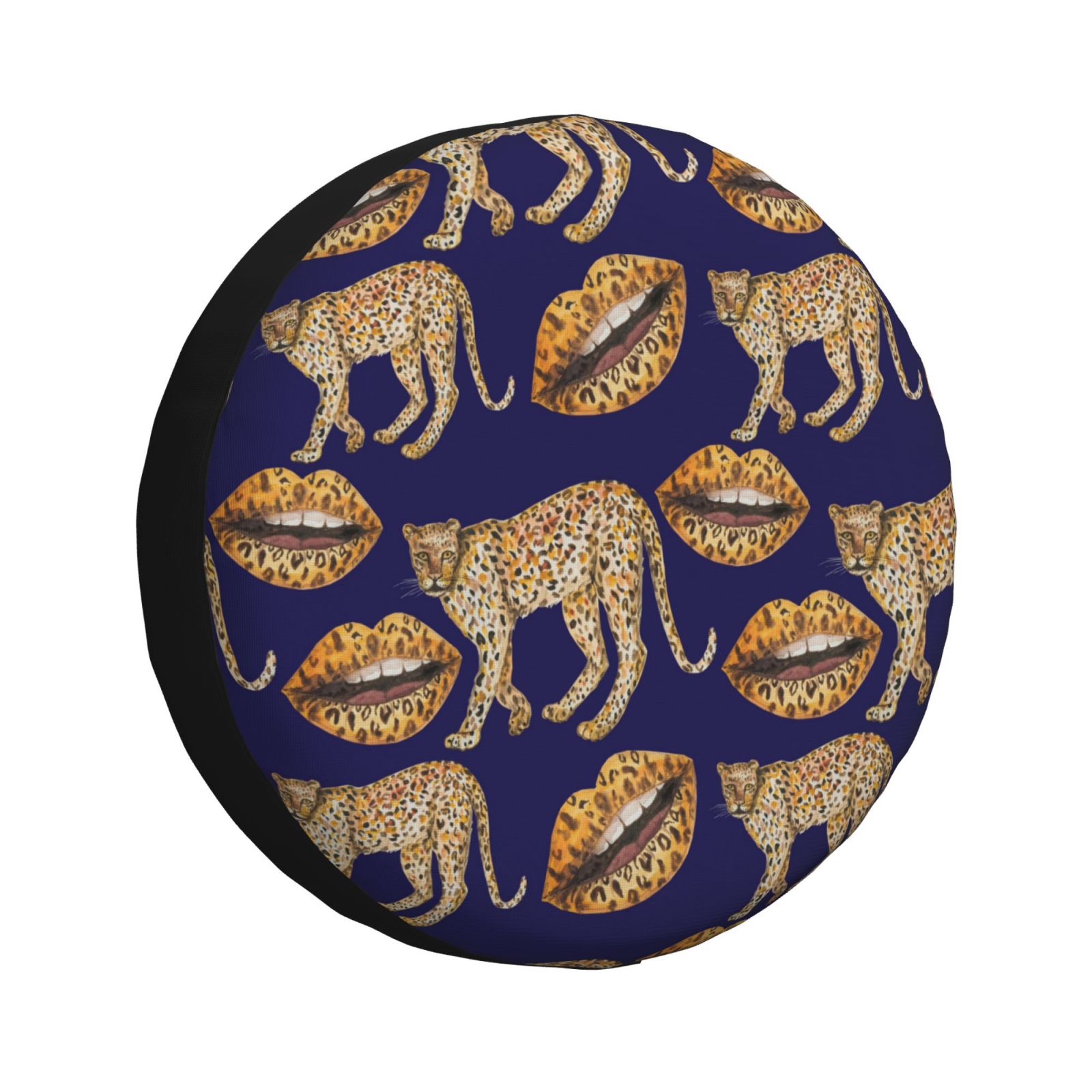 Rv Spare Tire Cover 16 inch - funny lip Leopard print blue Tire Covers ...