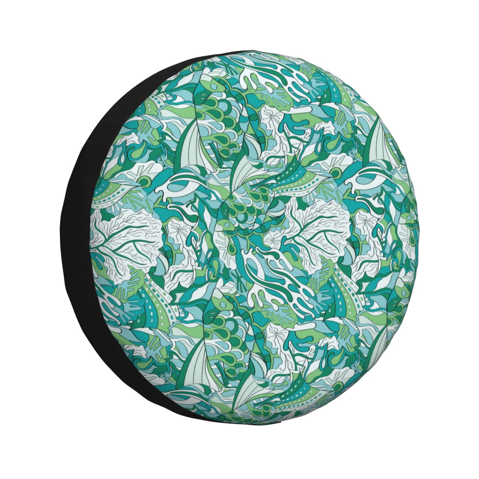 Rv Spare Tire Cover 16 inch - green doodle pattern Tire Covers for ...