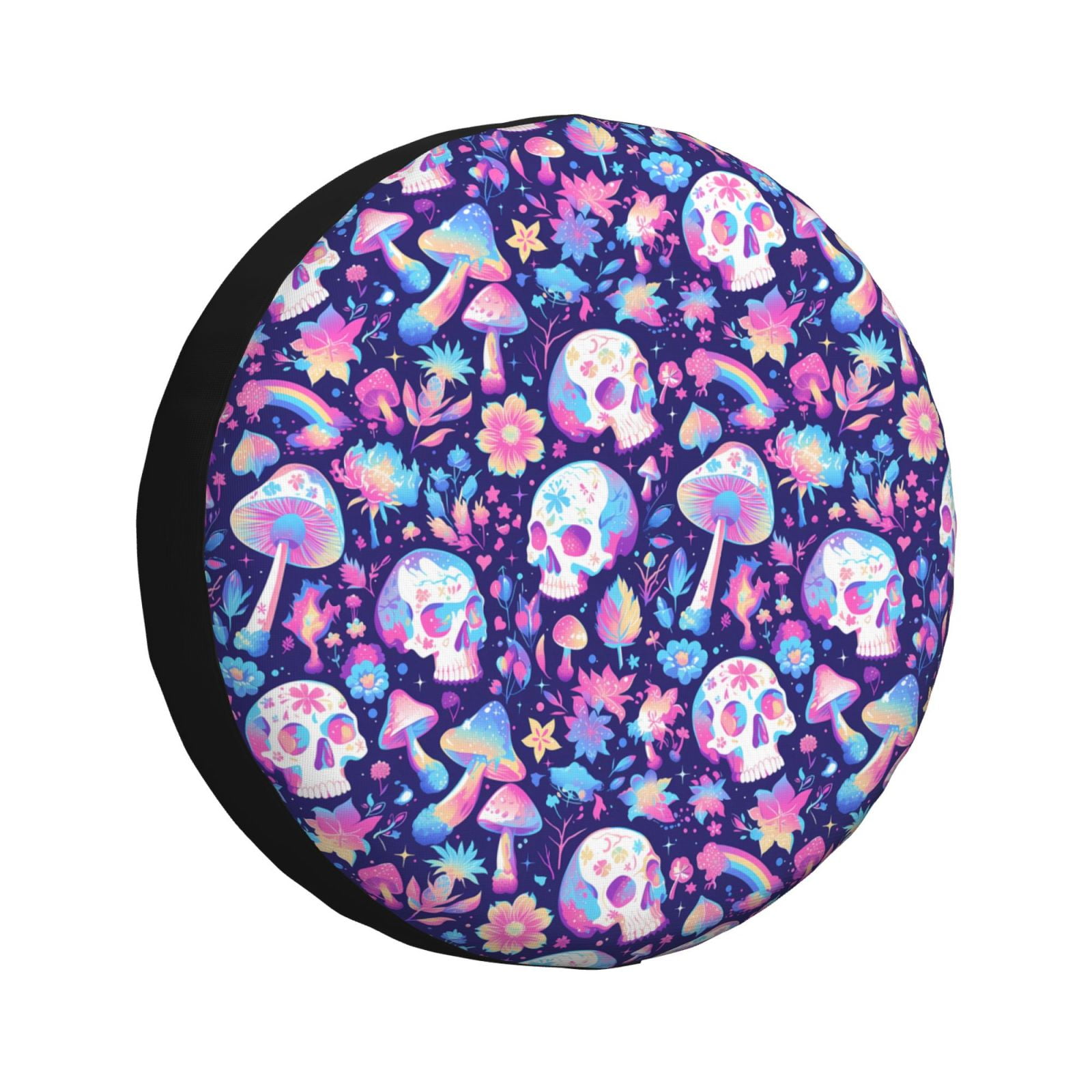 Rv Spare Tire Cover 16 inch - mushroom rainbow Skull cartoon Tire ...