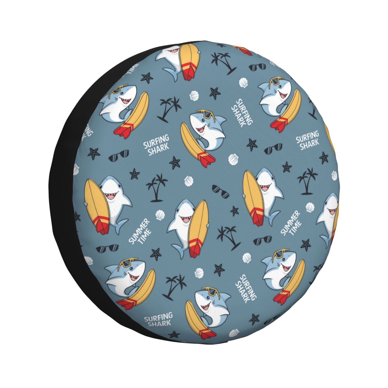 Rv Spare Tire Cover 17 inch - Cute Cartoon Surfer Shark Tire Covers for ...