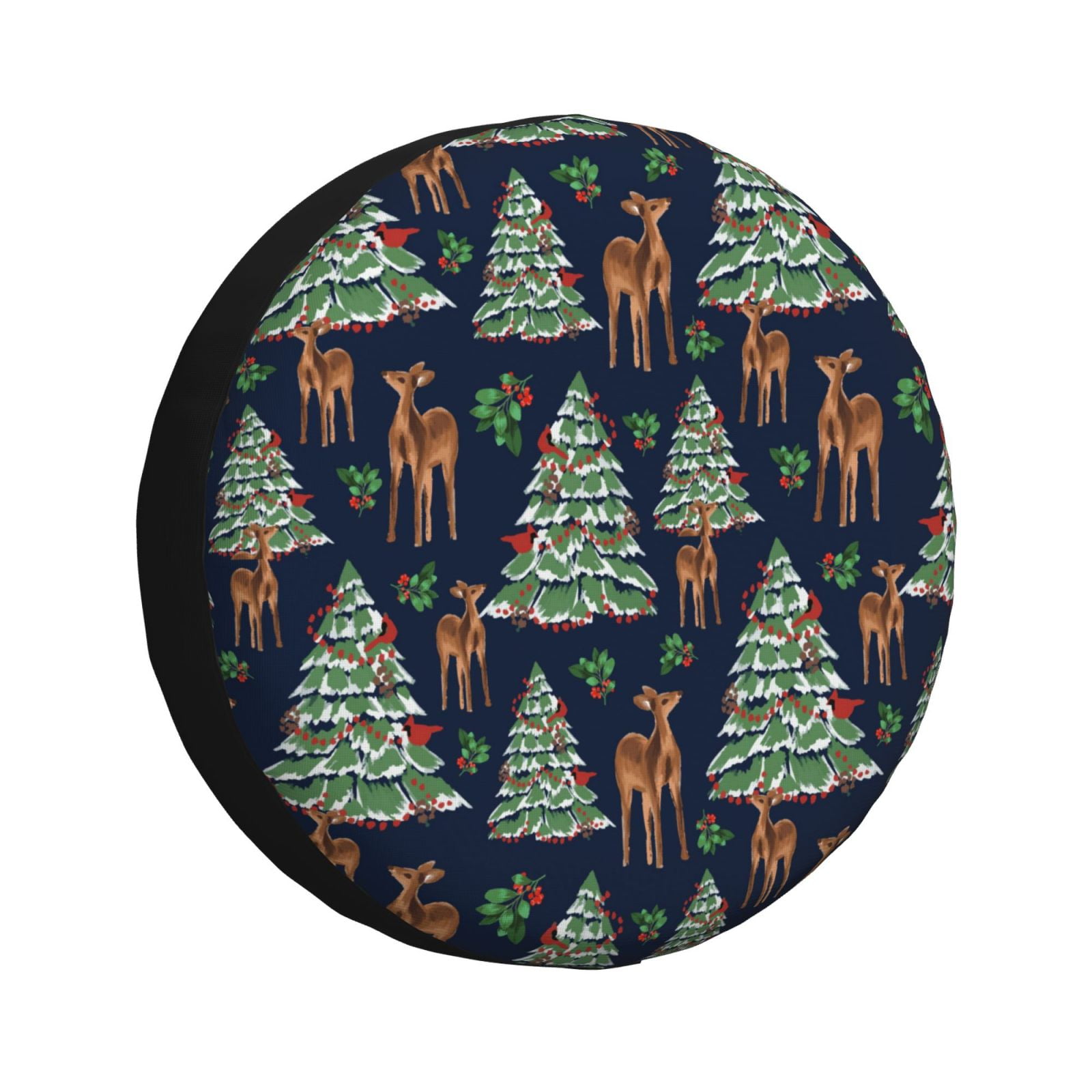 Rv Spare Tire Cover 17 inch - Painted Cute Deer Christmas Tree Tire ...