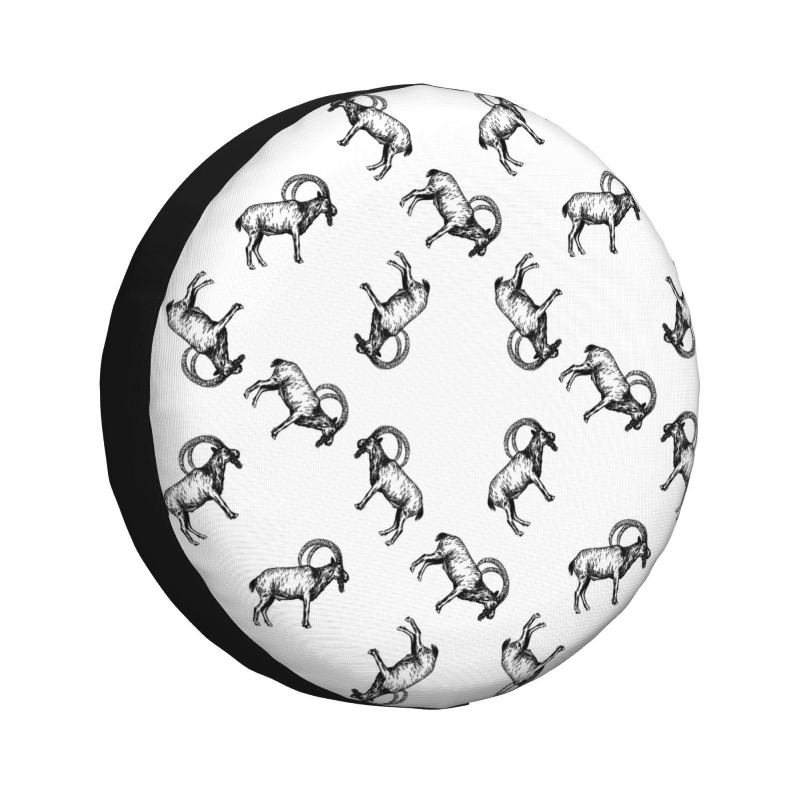 Rv Spare Tire Cover 14 inch - Sketch Cool Goat Black White Tire Covers ...