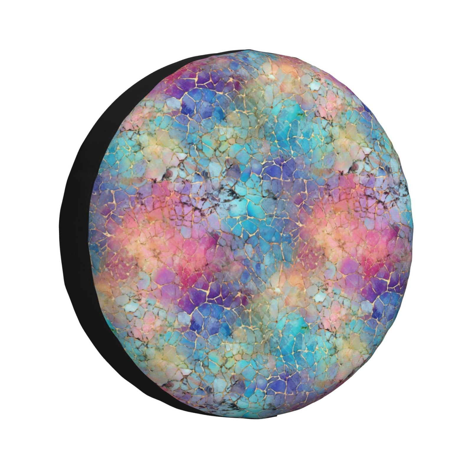 Rv Spare Tire Cover 17 inch - blue pink colorful cracked texture Tire ...