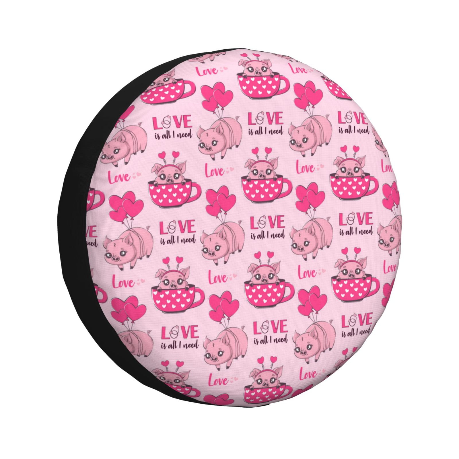 Rv Spare Tire Cover - Cute Pig With Tea Cup Balloon Tire Covers for ...