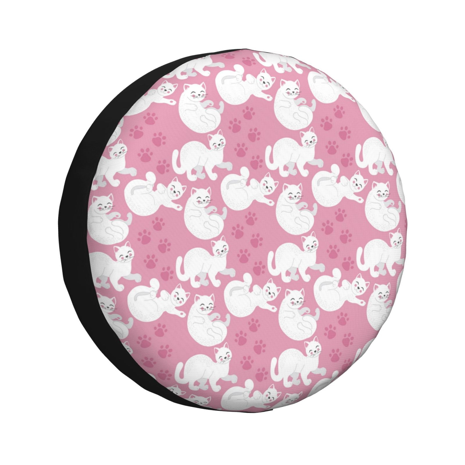 Rv Spare Tire Cover - Pink Cartoon Cute Cat Footprints Tire Covers for ...