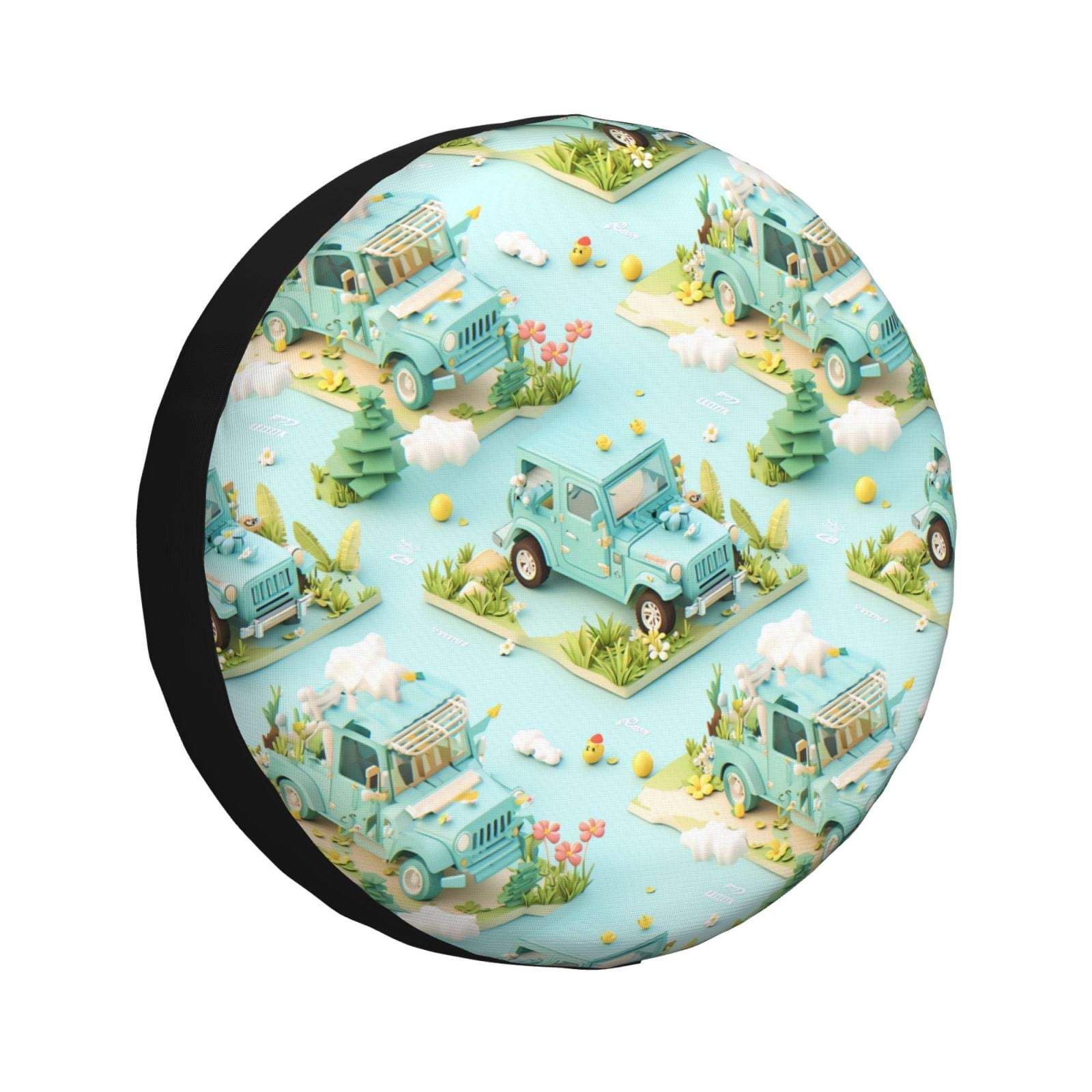 Rv Spare Tire Cover - Retro green SUV car punk Tire Covers for Trailers ...