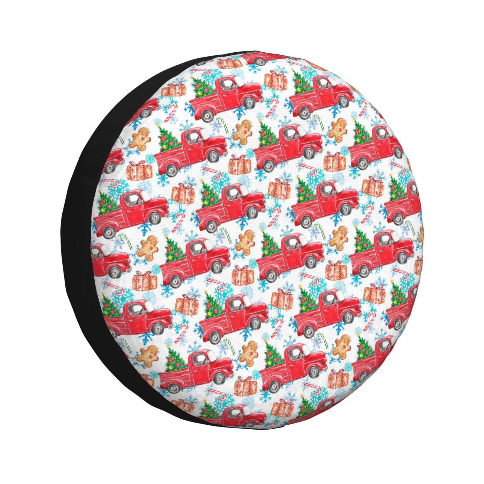 Rv Spare Tire Cover - Watercolor Red Truck Fir Tree Tire Covers for ...
