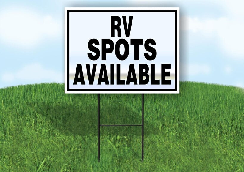 Rv Spots Available Blue Brown Yard Sign Road Sign (Excluding Stand ...