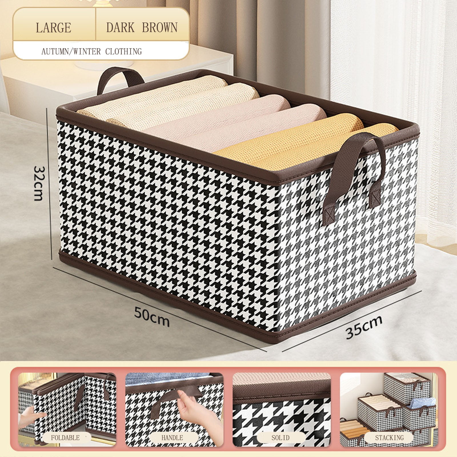 Rvasteizo Folding Wardrobe Storage Box Sweater Pants Organizing Box ...