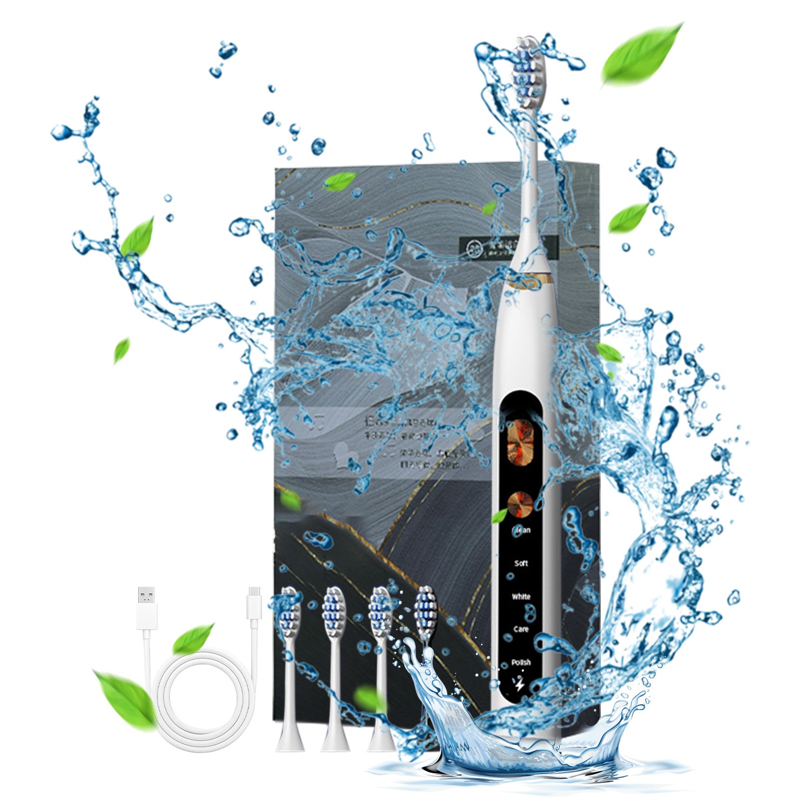 Rvasteizo IPX7 Rated Electric Toothbrush High-end Texture 5 Cleaning ...