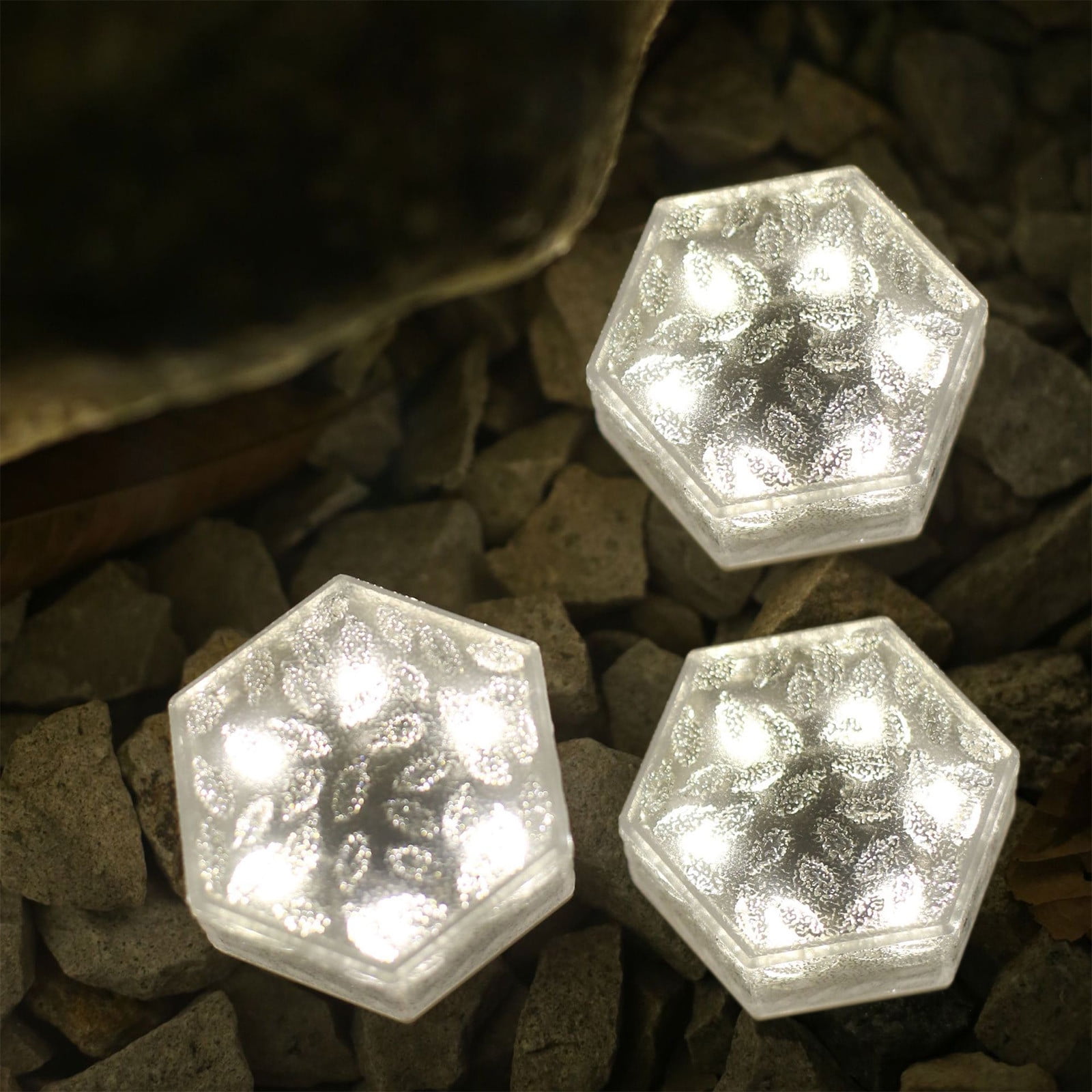 Rvasteizo Solar Garden Lights Outdoor Decorative Hexagonal Ice Tile ...