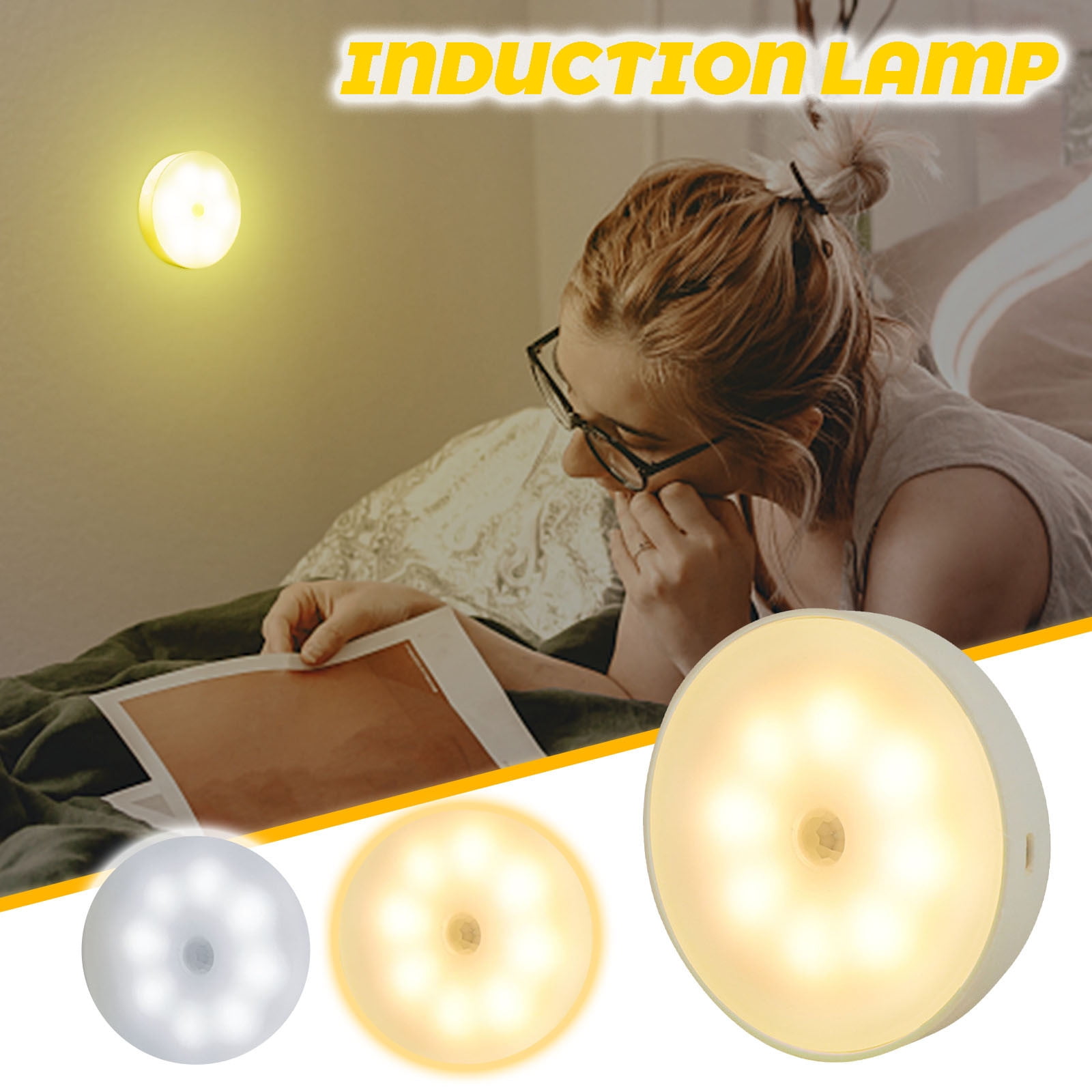 Rvasteizo Two-color Night Wireless LED Rechargeable Magnetic Bedside ...