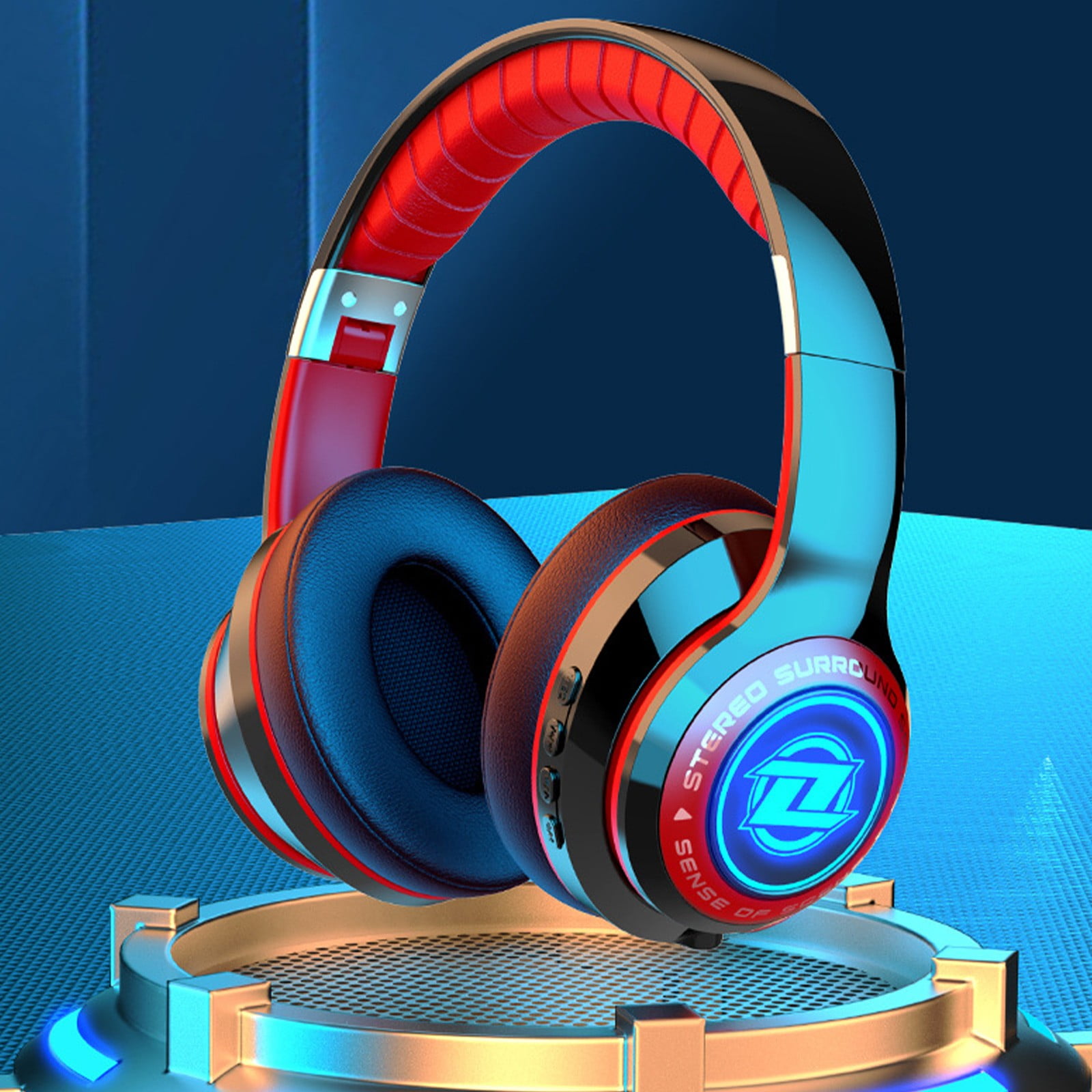 Rvasteizo Wireless Bluetooth Headphones Over Ear With RGB Light And Mic ...