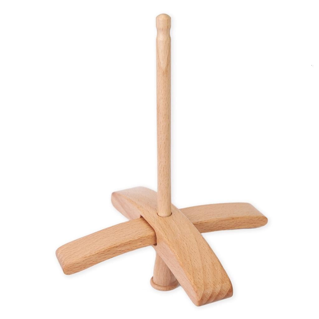 Rvaymup Drop Spindle Weaving Spinner Wheel Crosses-Shaped Wooden ...