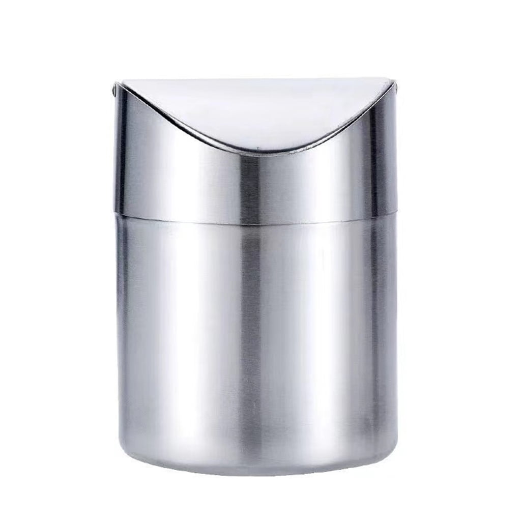 CIYISON Fashion Home Office Desk Trash Bin Stainless Steels Swing Top ...