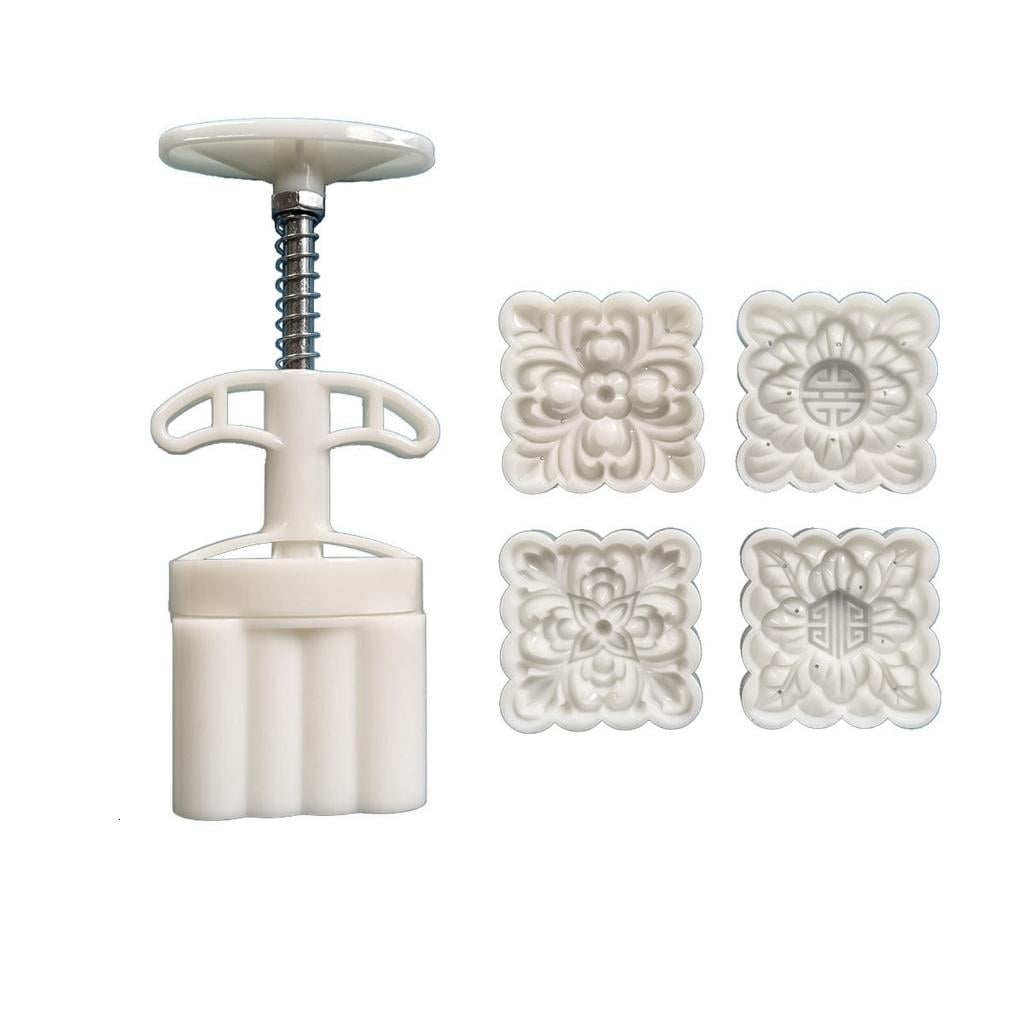 Rvaymup Festival Moon Cake Maker Square Flower Pattern Moon Cake Molds ...