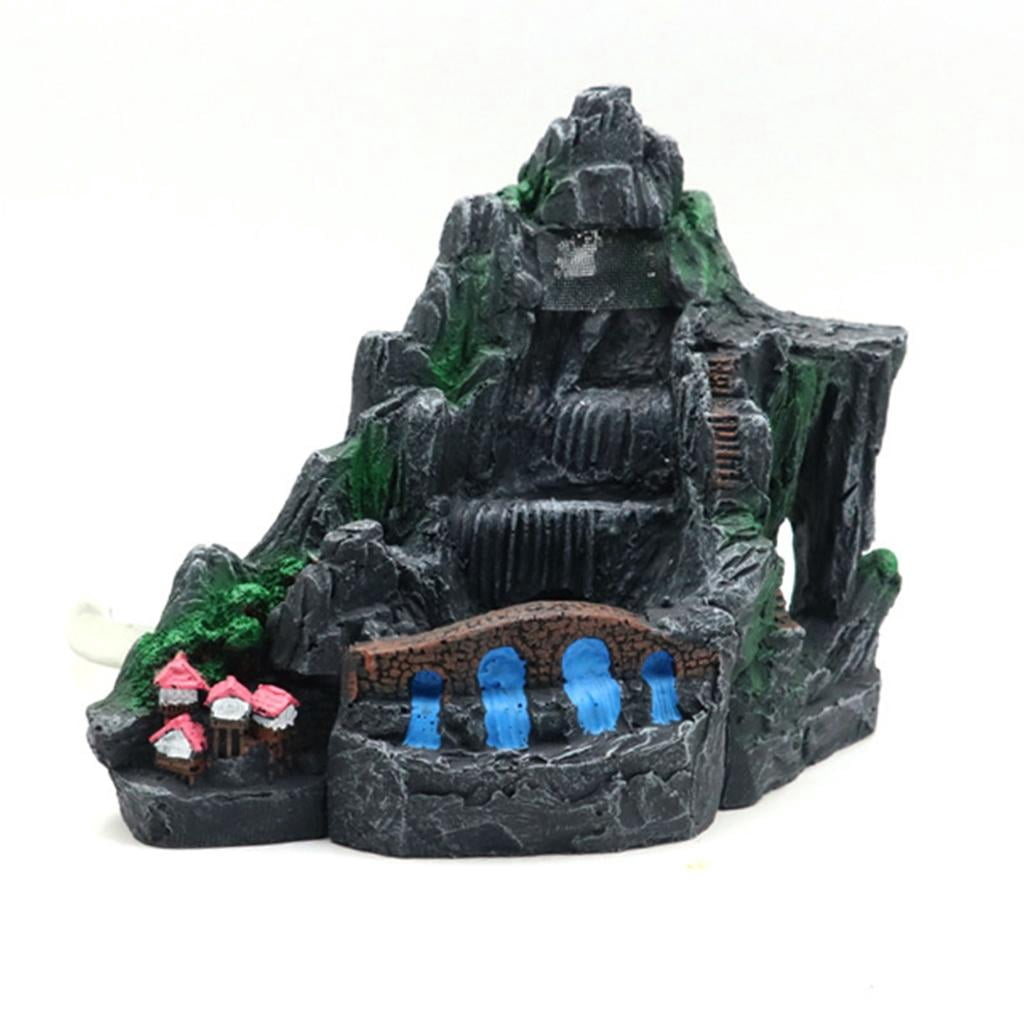 Rvaymup Fish Habitat Landscape Dynamic Waterfall Art Craft Aquariums ...