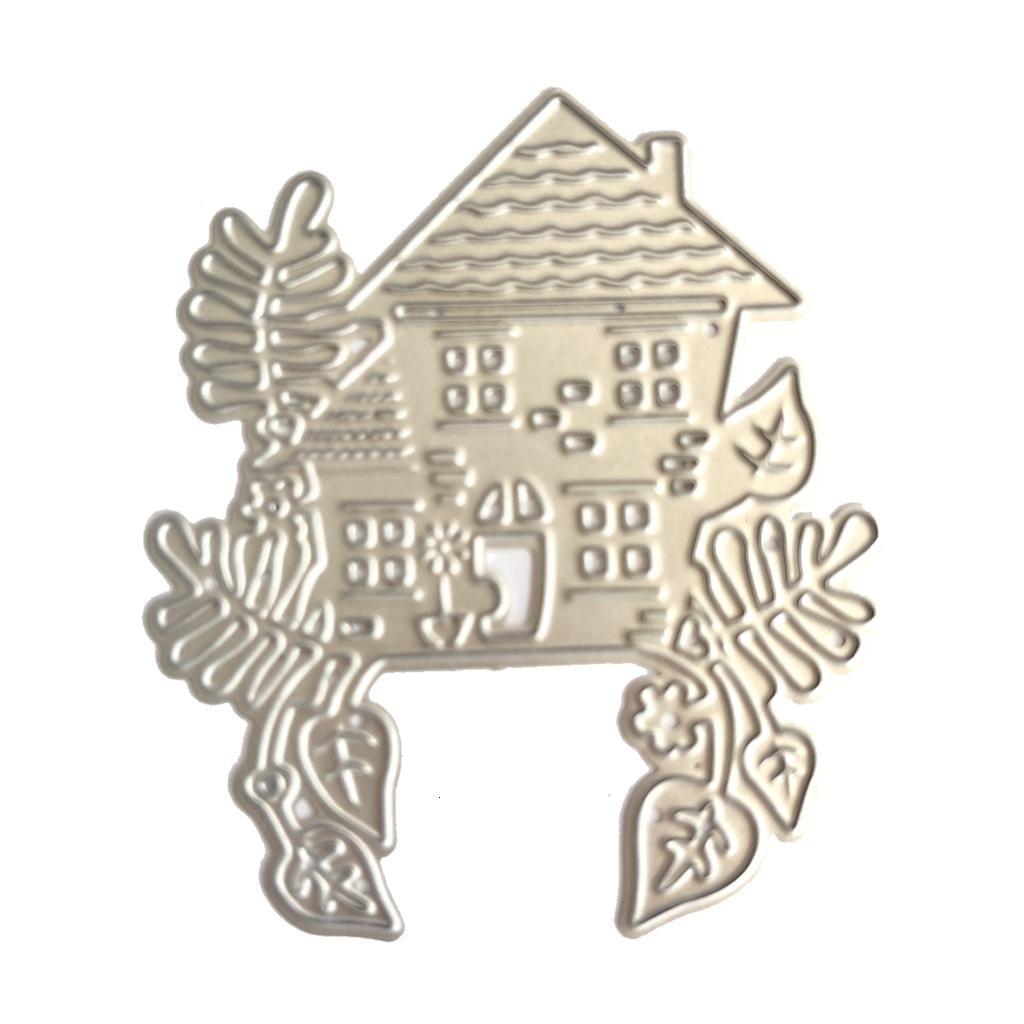 Rvaymup Metal Die Cuts Straw House Embossing Stencil Cutting Dies Card ...