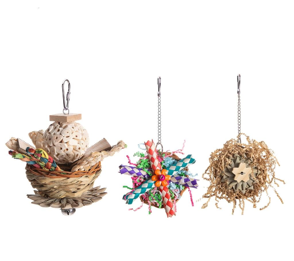 Rvaymup Parrots Cage Toy Windmill Blocks Grass Toy Bird Timothy Toy for ...