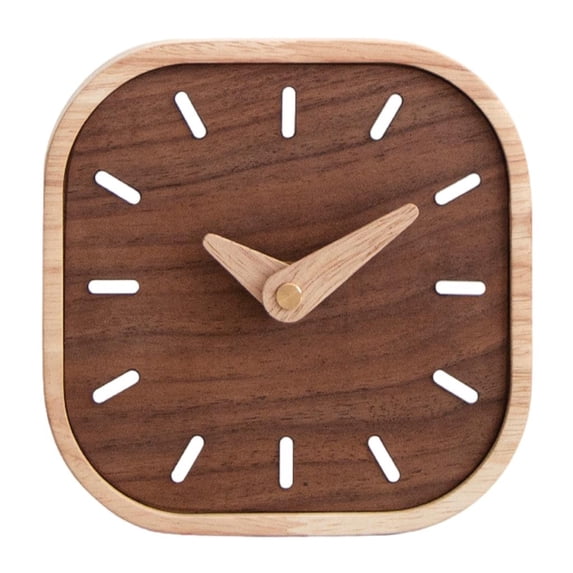 Rvaymup Walnuts Wood Tiny Clock Small Table Clock for Living Room ...