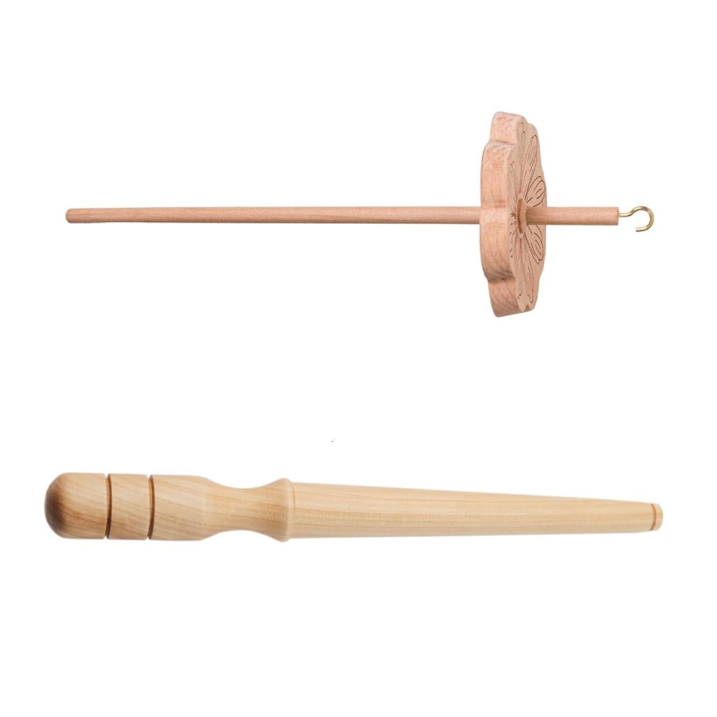 Rvaymup Yarn Spindle Flower-Shaped Drop Spindle Wooden Spindle Top ...